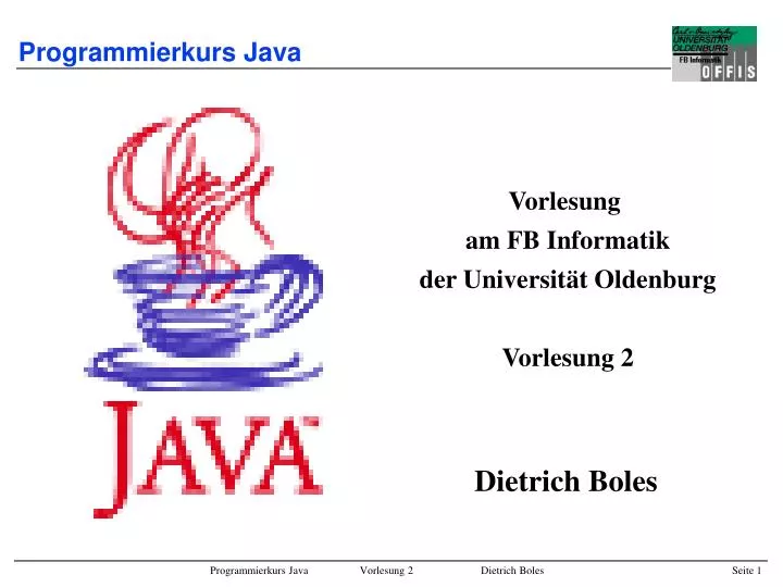PPT - Programmierkurs Java PowerPoint Presentation, free download - ID:1156956