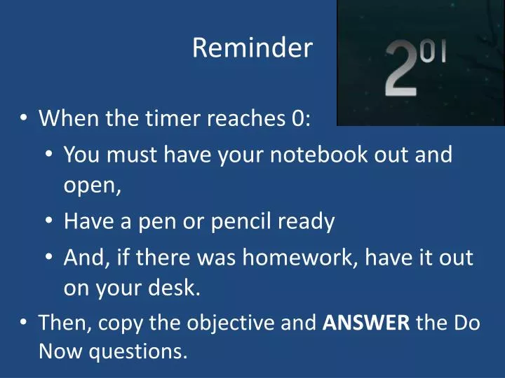 PPT - Reminder PowerPoint Presentation, free download - ID:1157198