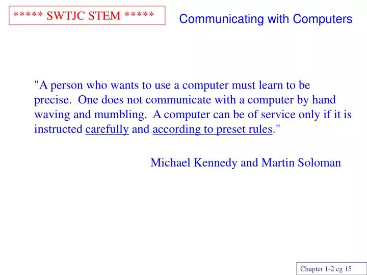 PPT - Communicating with Computers PowerPoint Presentation, free ...