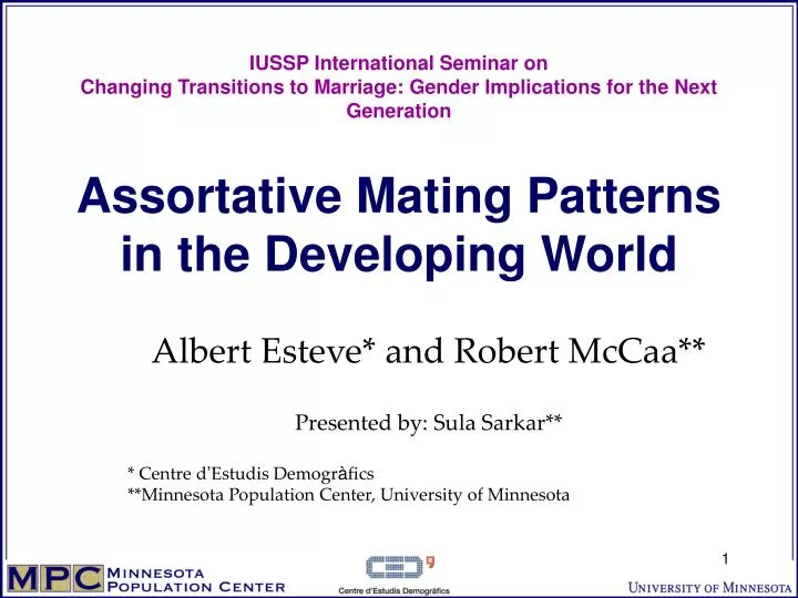 PPT - Assortative Mating Patterns in the Developing World PowerPoint ...