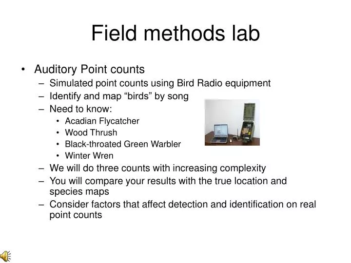 PPT - Field methods lab PowerPoint Presentation, free download - ID:1159265