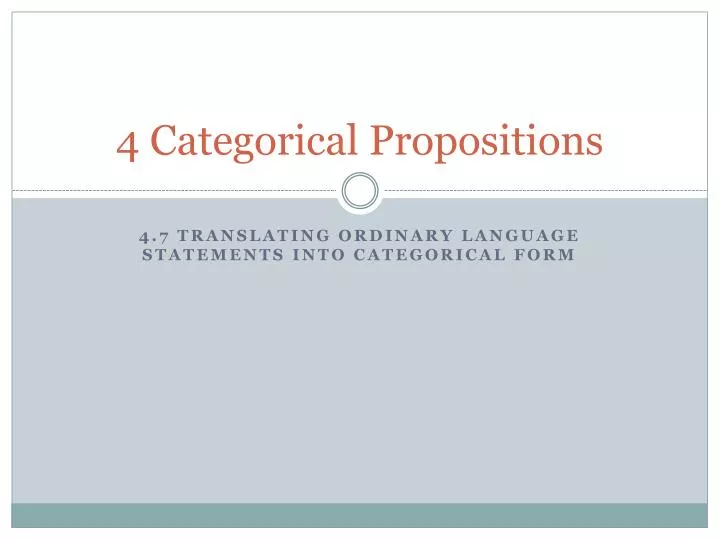 PPT - 4 Categorical Propositions PowerPoint Presentation, free download ...