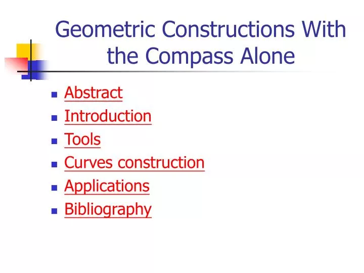 PPT - Geometric Constructions With the Compass Alone PowerPoint ...