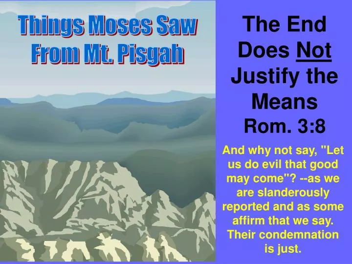 PPT - Things Moses Saw From Mt. Pisgah PowerPoint Presentation, free ...