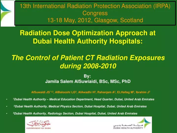 PPT - Radiation Dose Optimization Approach at Dubai Health Authority ...