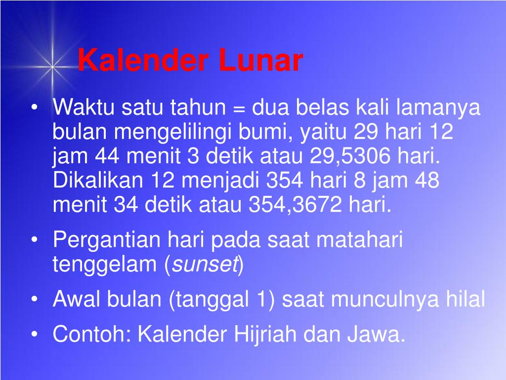 PPT - MENGENAL JENIS-JENIS KALENDER PowerPoint Presentation, free ...