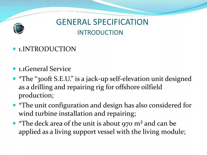 PPT - GENERAL SPECIFICATION INTRODUCTION PowerPoint Presentation, free ...