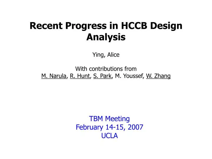 PPT - Recent Progress in HCCB Design Analysis PowerPoint Presentation ...
