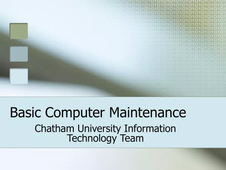 PPT - Basic Computer Maintenance PowerPoint Presentation, free download ...