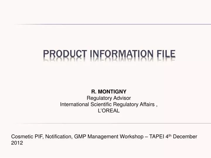 PPT - Product Information File PowerPoint Presentation, free download ...