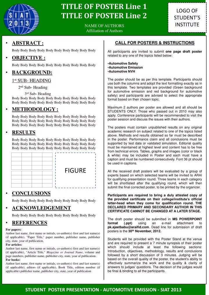 PPT - TITLE OF POSTER Line 1 TITLE OF POSTER Line 2 PowerPoint ...