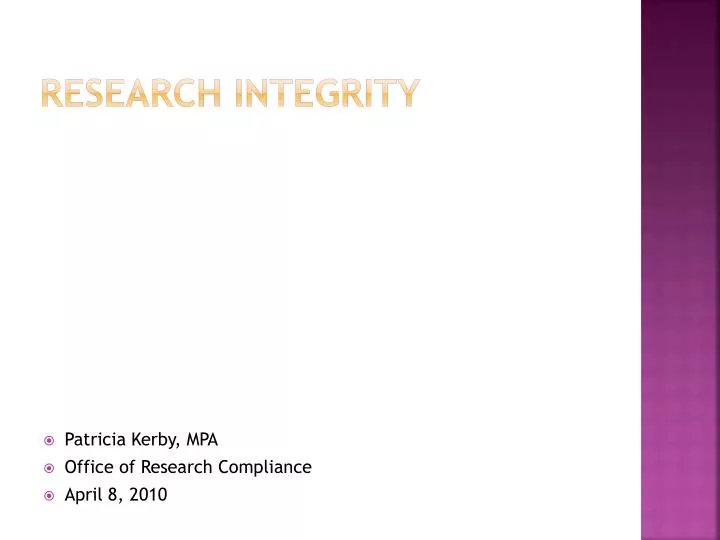 PPT - RESEARCH Integrity PowerPoint Presentation, free download - ID ...