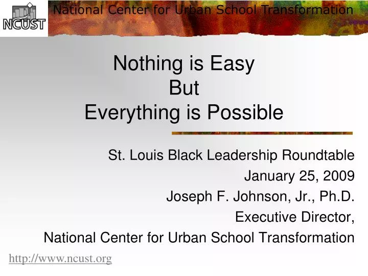 PPT - Nothing is Easy But Everything is Possible PowerPoint ...