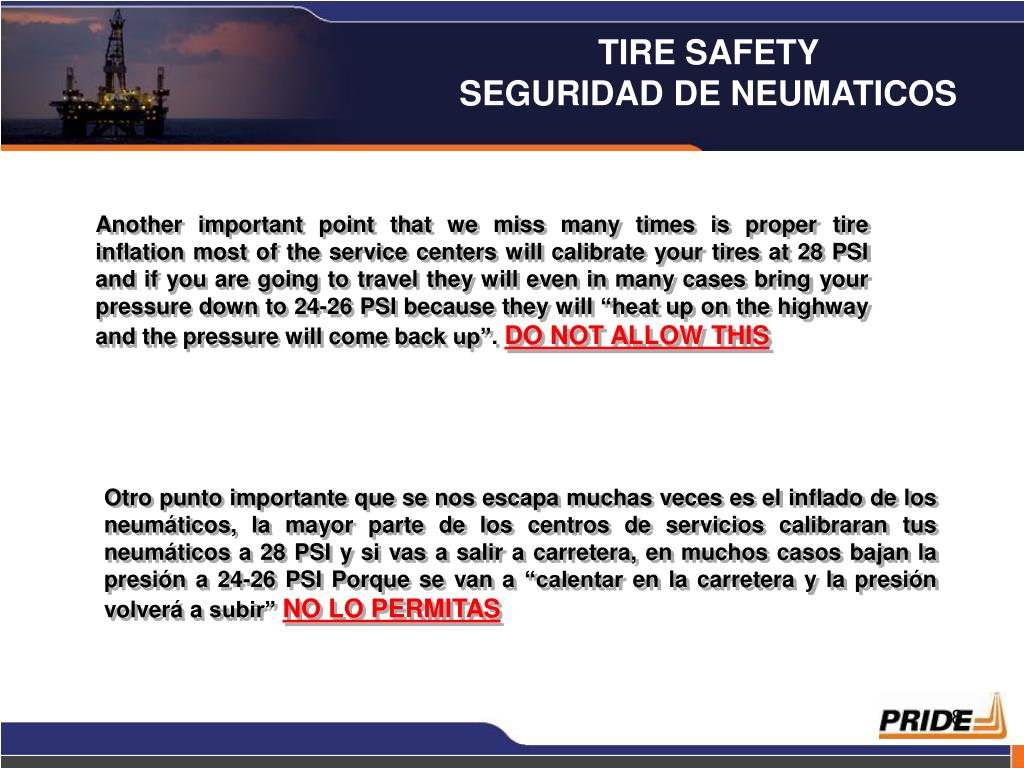 PPT - Tire Safety - Seguridad de Neumáticos | Keep Your Vehicle Safe ...