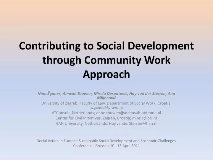 PPT - Contributing to Social Development through Community Work ...