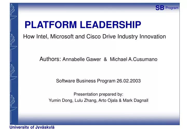 PPT - PLATFORM LEADERSHIP PowerPoint Presentation, free download - ID ...