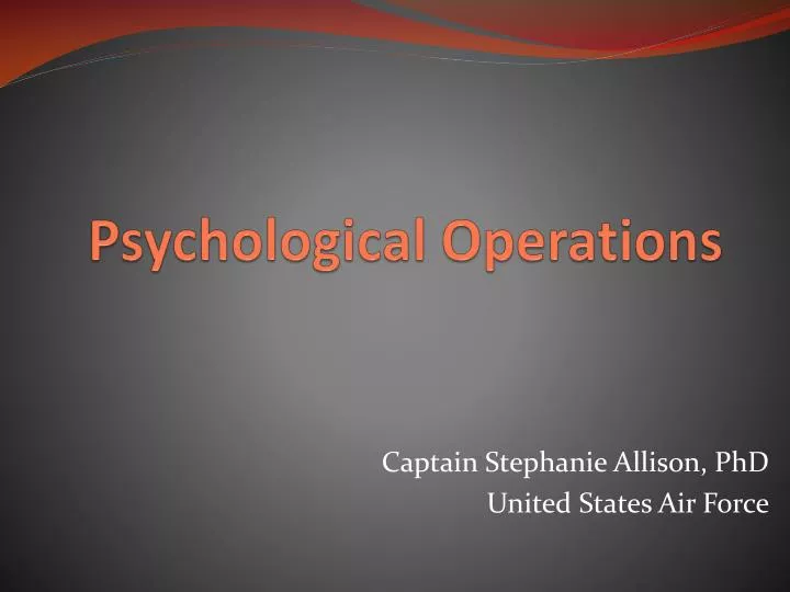 PPT - Psychological Operations PowerPoint Presentation, free download ...