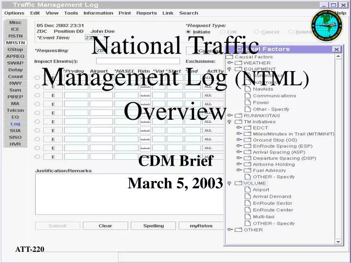 PPT - National Traffic Management Log (NTML) Overview PowerPoint ...