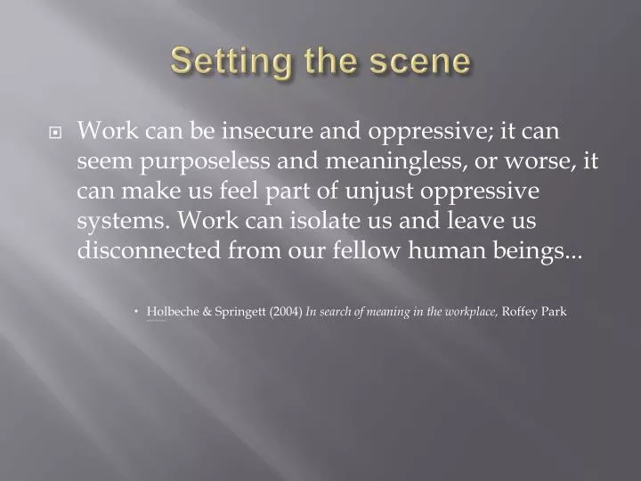 PPT - Setting the scene PowerPoint Presentation, free download - ID:1179007