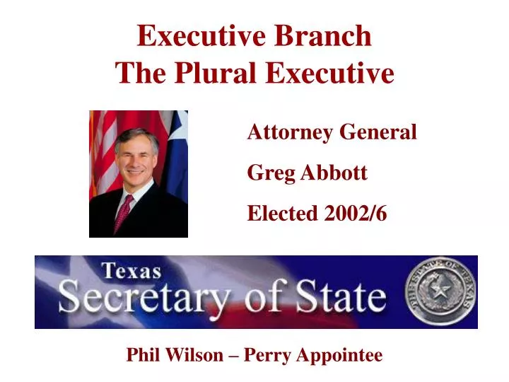 PPT - Executive Branch The Plural Executive PowerPoint Presentation ...