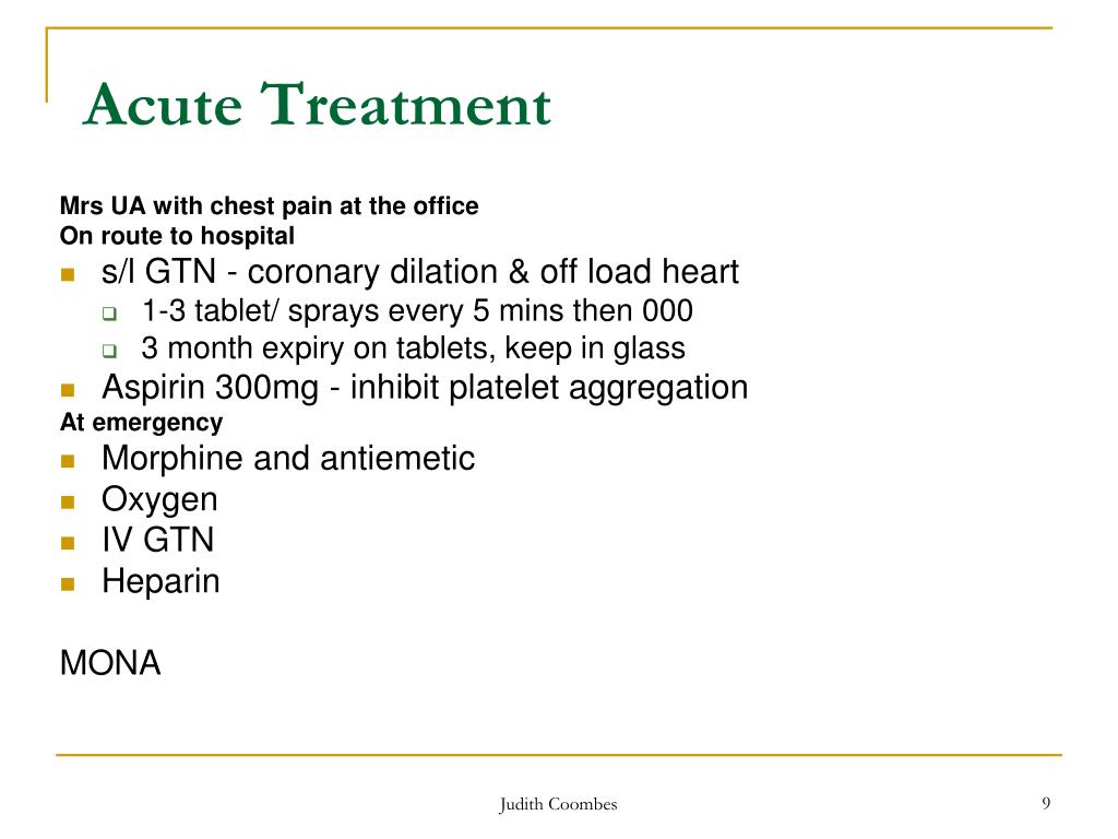 Ppt Drug Treatment Of Acs Angina And Myocardial Infarction Powerpoint