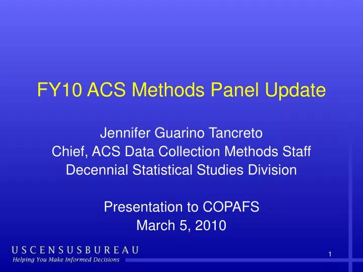 PPT - FY10 ACS Methods Panel Update PowerPoint Presentation, free ...