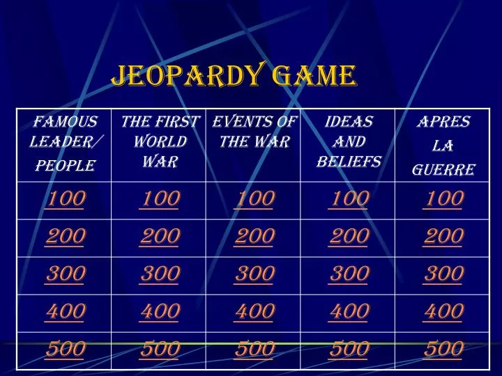 PPT - Jeopardy game PowerPoint Presentation, free download - ID:1184756