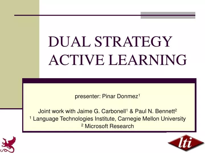 PPT - DUAL STRATEGY ACTIVE LEARNING PowerPoint Presentation, free ...
