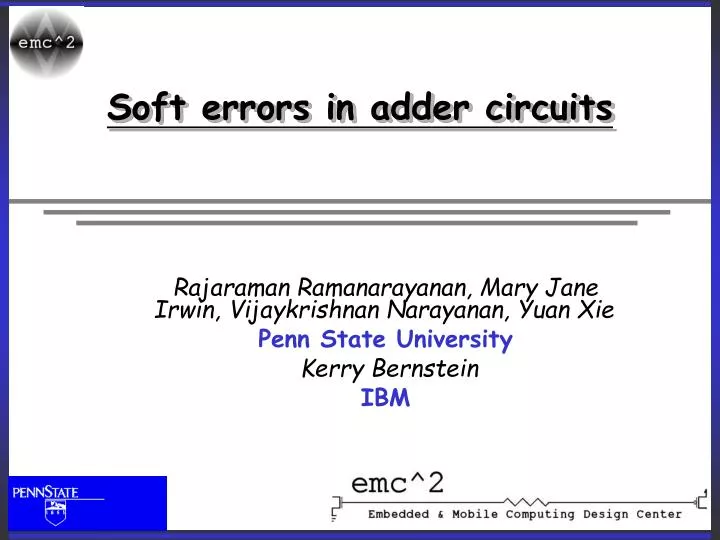 Ppt Soft Errors In Adder Circuits Powerpoint Presentation Free Download Id 1186486