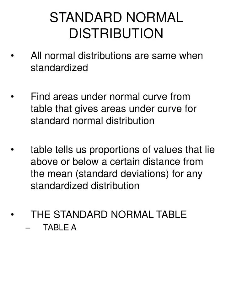 Ppt Standard Normal Distribution Powerpoint Presentation Free