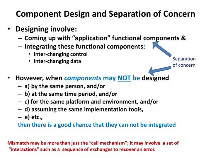 PPT - Component Design and Separation of Concern PowerPoint ...