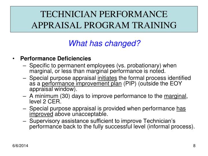 PPT - TECHNICIAN PERFORMANCE APPRAISAL PROGRAM TRAINING PowerPoint ...