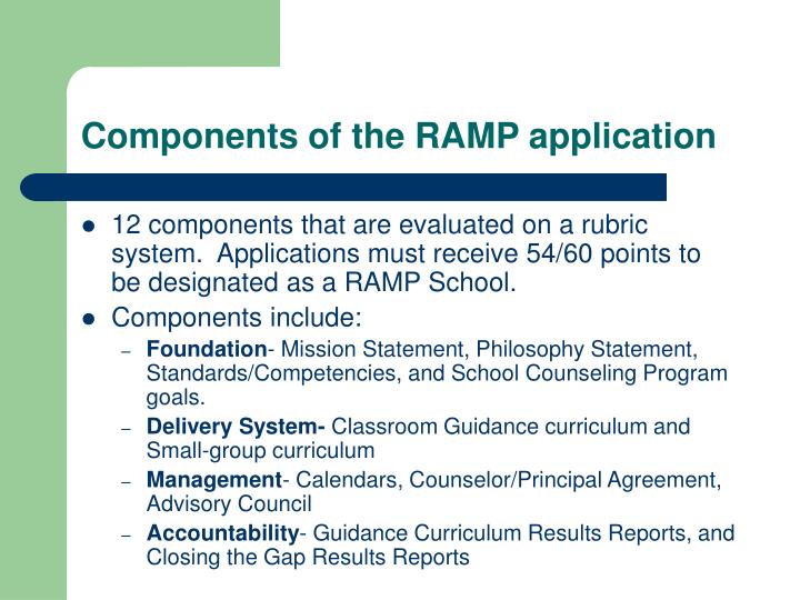 PPT - Recognized ASCA Model Program Application (the RAMP application ...
