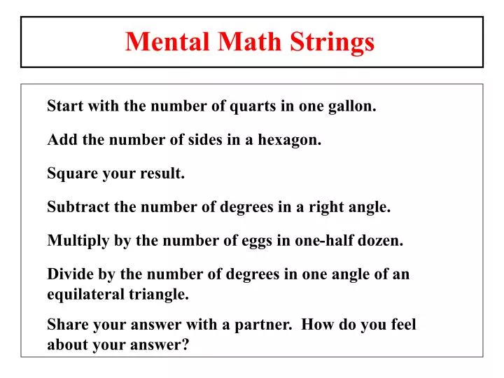 PPT - Mental Math Strings PowerPoint Presentation, free download - ID ...