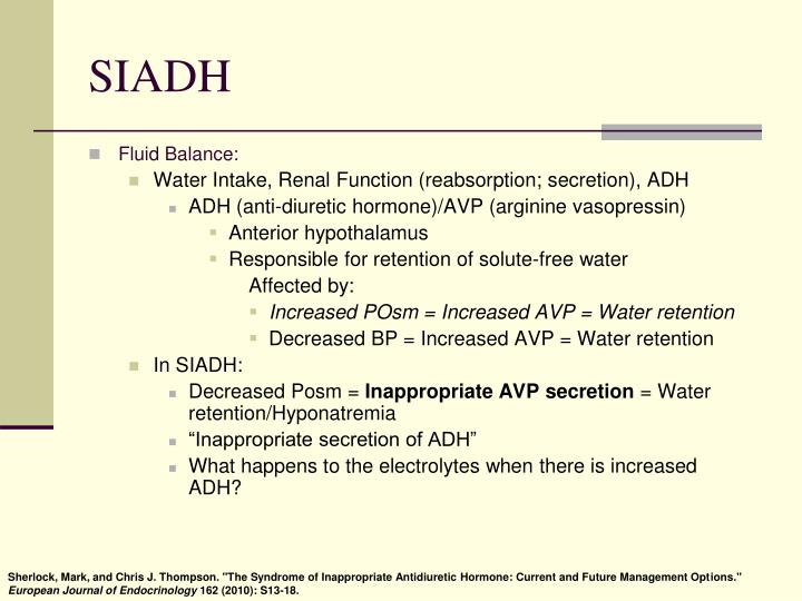 PPT - Hyponatremia in SIADH: Role of the Vaptans PowerPoint ...