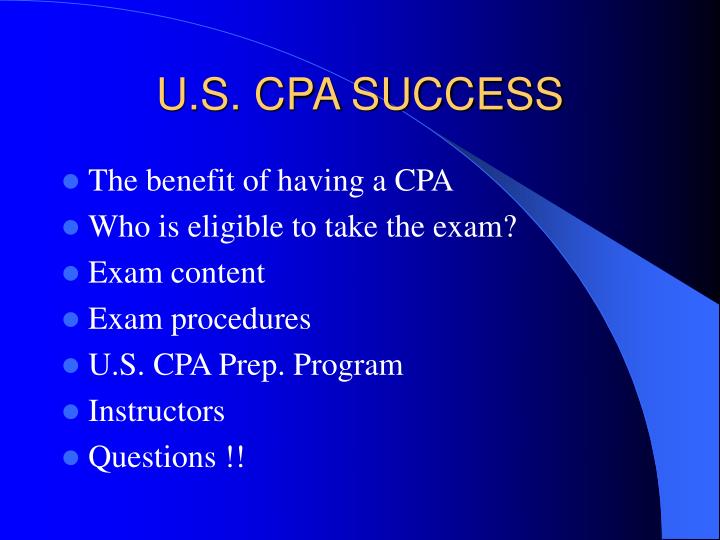 PPT - U.S. CPA SUCCESS PowerPoint Presentation, free download - ID:1196436