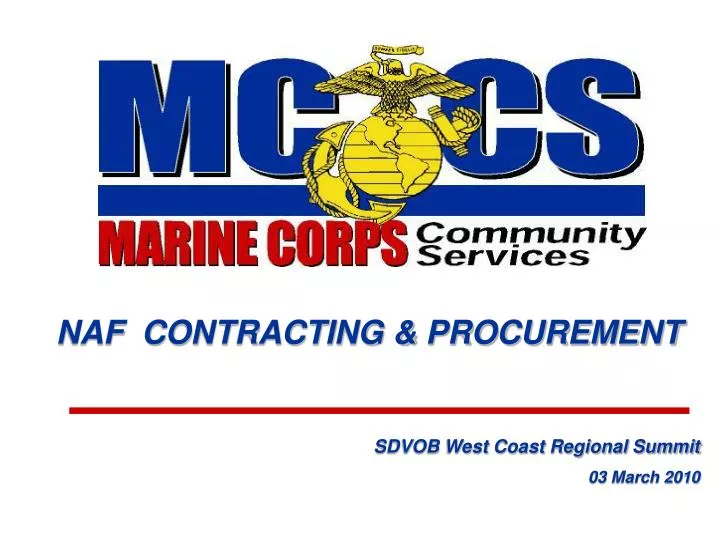 PPT - Ray Collard Contracting Officer MCCS Marine Corps Air Station ...