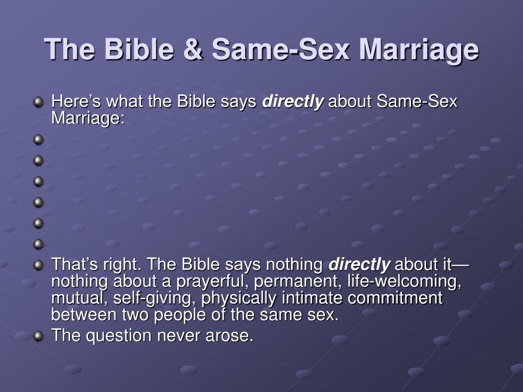 Ppt The Bible And Same Sex Marriage Powerpoint Presentation Free