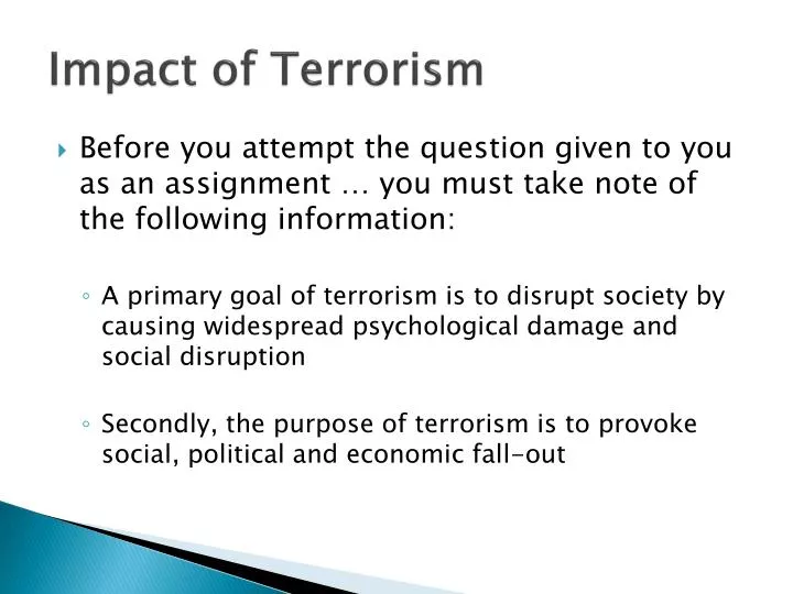 PPT - Impact of Terrorism PowerPoint Presentation, free download - ID ...