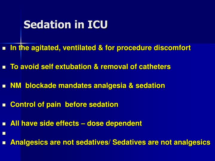 PPT - PAIN RELIEF AND SEDATION IN THE INTENSIVE CARE UNIT PowerPoint ...