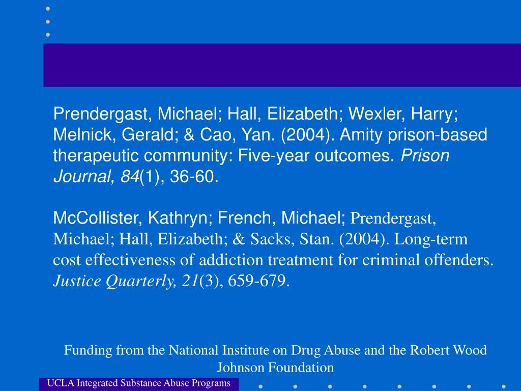 PPT - Amity In-Prison Therapeutic Community: Five-Year Outcomes ... PPT - Amity In-Prison Therapeutic Community: Five-Year Outcomes ...