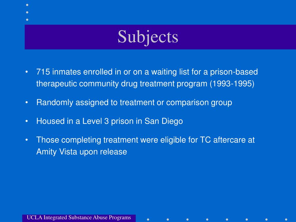 PPT - Amity In-Prison Therapeutic Community: Five-Year Outcomes ... PPT - Amity In-Prison Therapeutic Community: Five-Year Outcomes ...