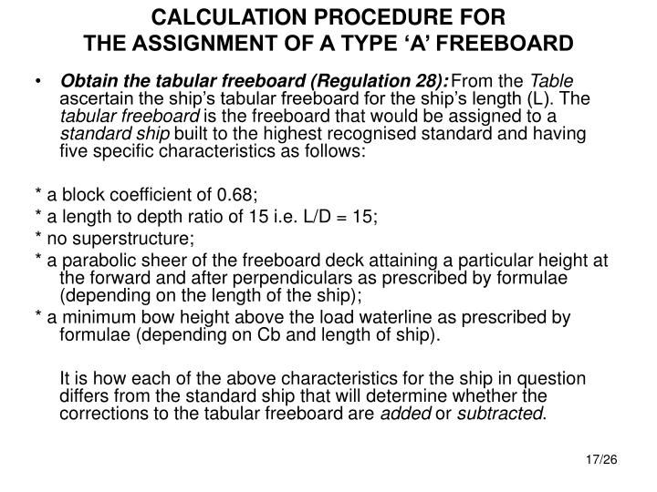 PPT - CALCULATION AND ASSIGNMENT OF FREEBOARD PowerPoint Presentation ...