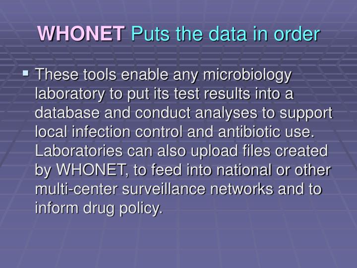PPT - WHONET PowerPoint Presentation - ID:12007