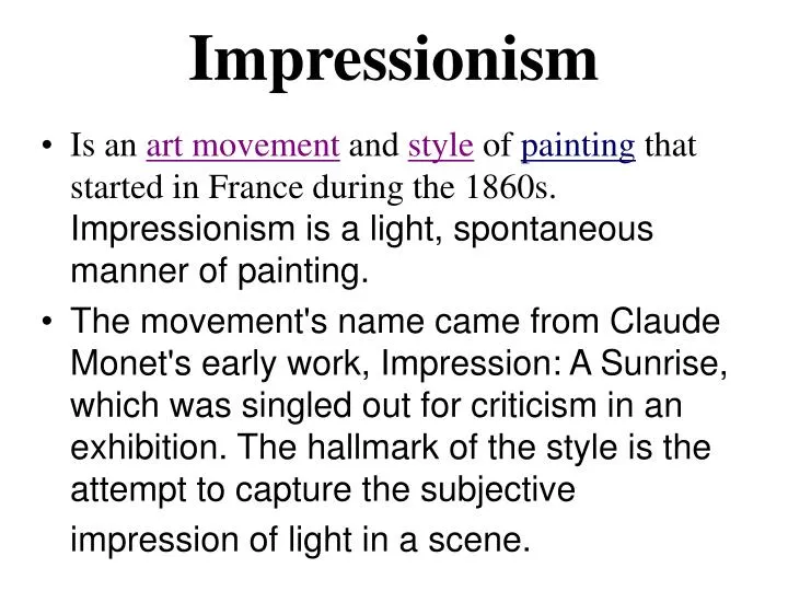 PPT - Impressionism PowerPoint Presentation, free download - ID:1201901