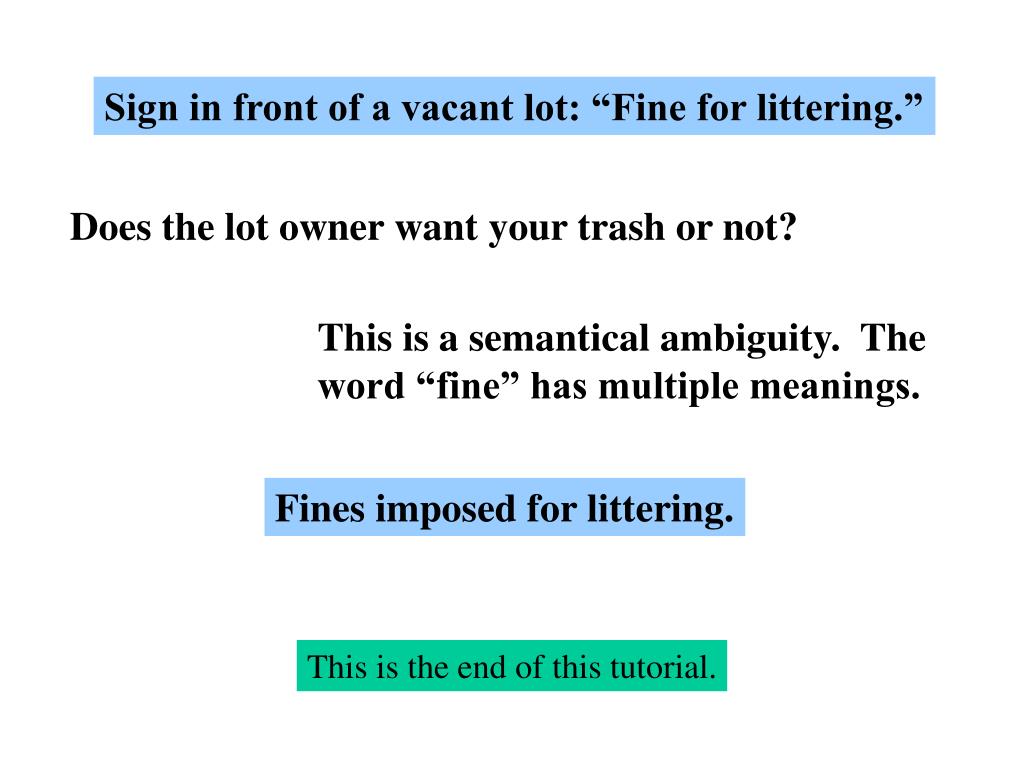 PPT - Dealing with Ambiguity in Writing PowerPoint Presentation, free ...