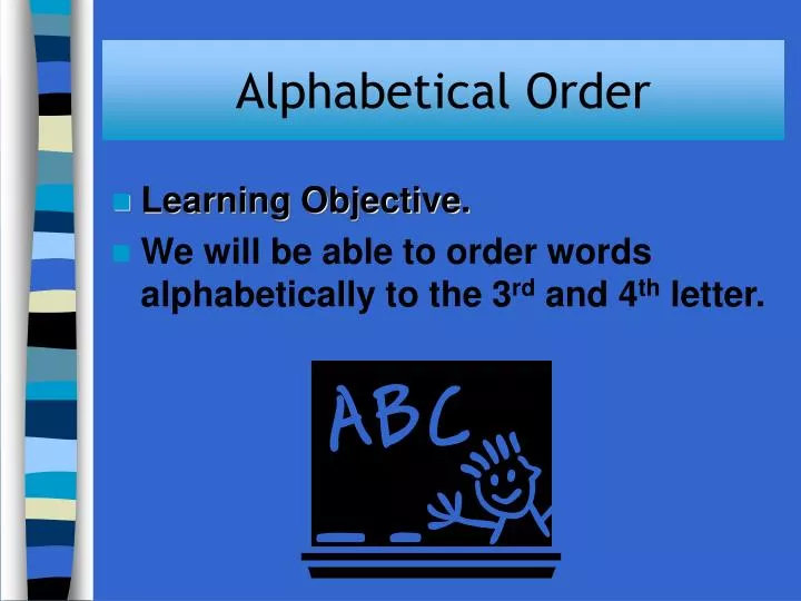 PPT - Alphabetical Order PowerPoint Presentation, free download - ID ...