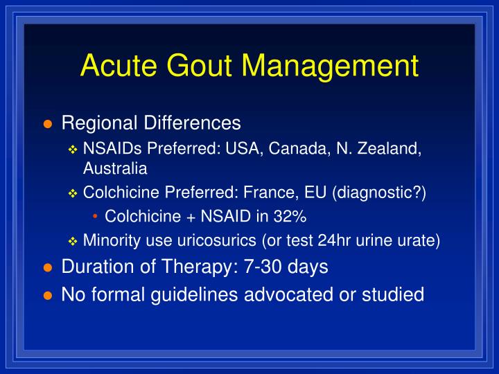 PPT - Management of Acute Gout PowerPoint Presentation - ID:1206555