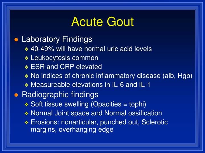 PPT - Management of Acute Gout PowerPoint Presentation - ID:1206555