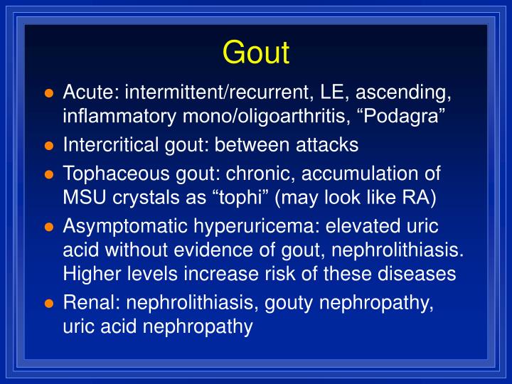 PPT - Management of Acute Gout PowerPoint Presentation - ID:1206555